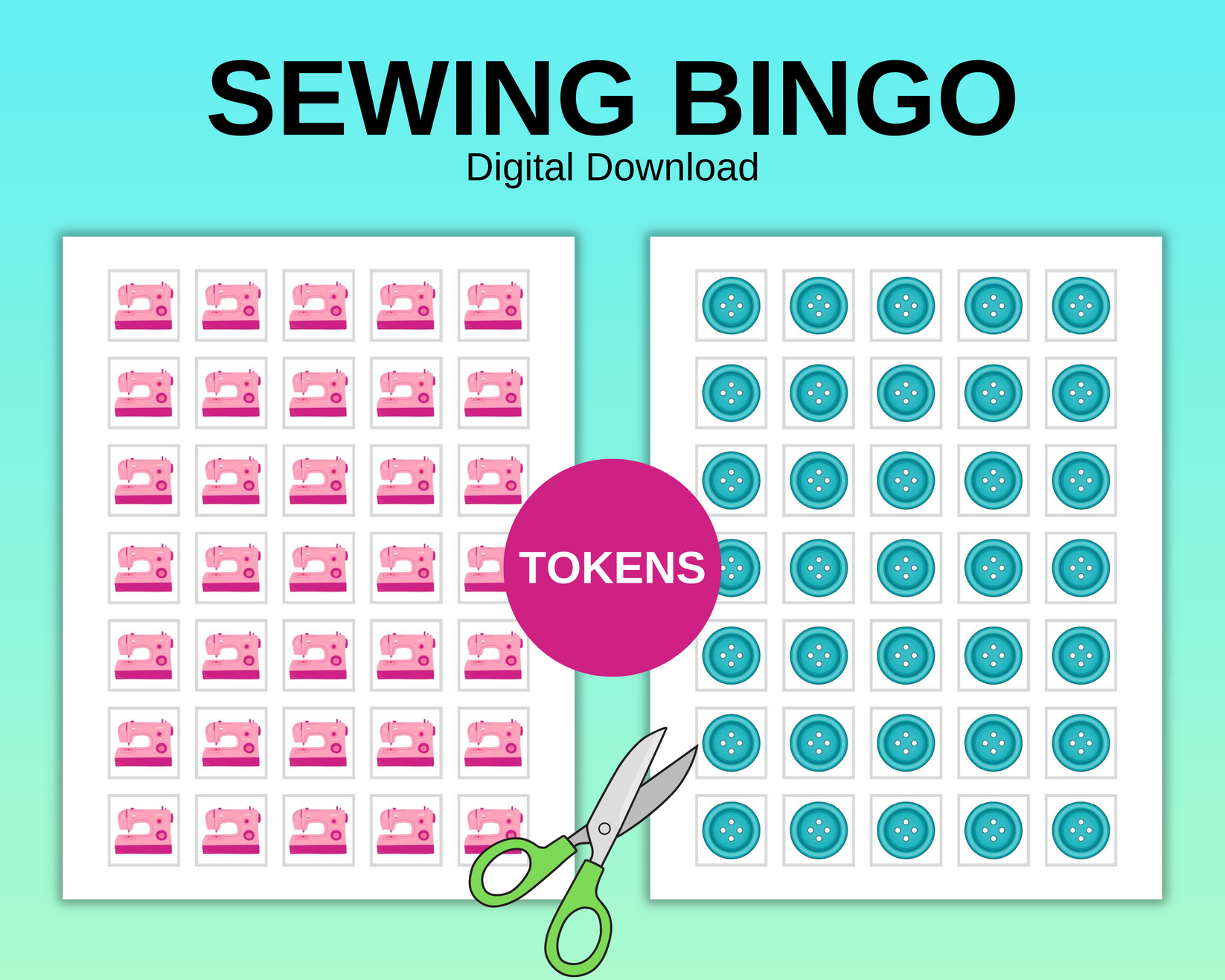 Sewing Bingo Game / 30 Sewing Printable Bingo Cards / Printable Bingo ...